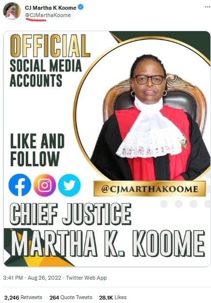 Kenyan chief justice Koome thanks new president Ruto for making official residence ‘a house of ...